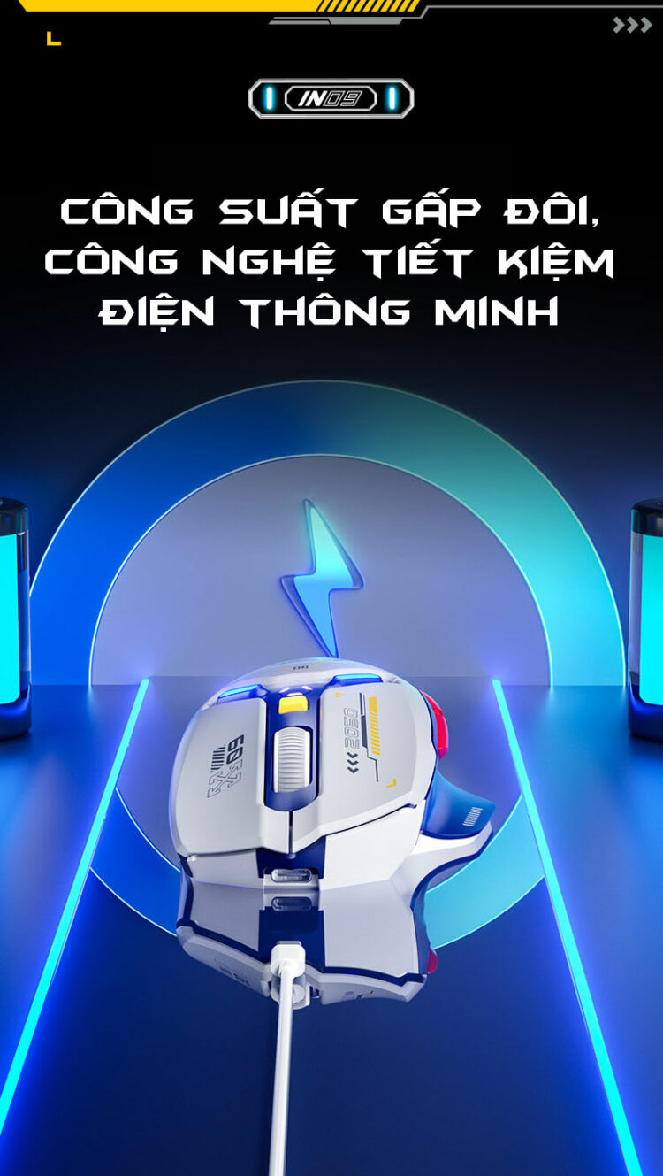 Chuột Gaming INPHIC IN09 PRO màu đen Paw3395 Bluetooth không dây 3 chế ...