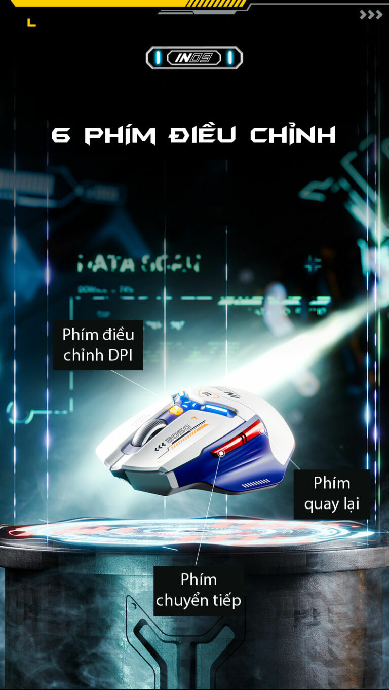 Chuột Gaming INPHIC IN09 PRO màu đen Paw3395 Bluetooth không dây 3 chế ...