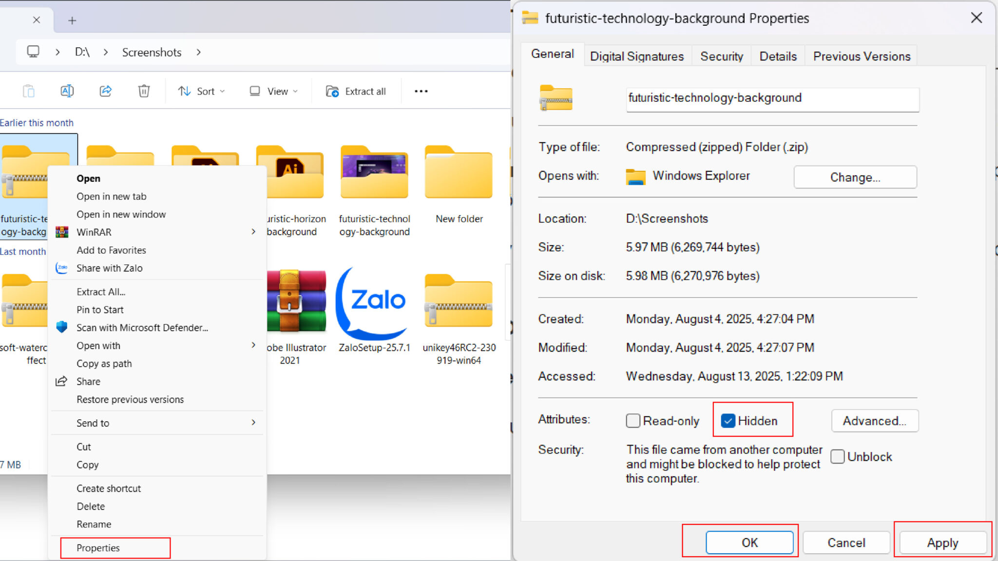 Hướng dẫn ẩn File và Folder cực nhanh chỉ trong vài giây trên máy tính ...