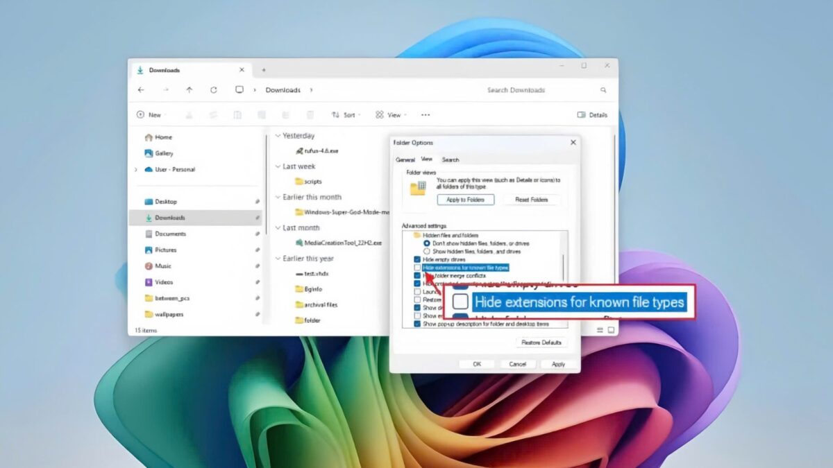 Hướng dẫn cách hiển thị phần mở rộng tệp trên Windows 11 ⋆ COHOTECH.VN